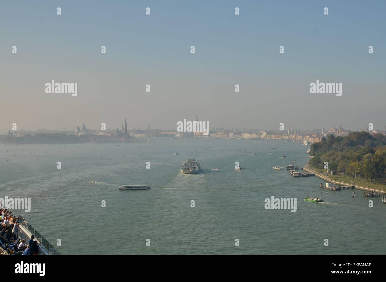Venice Italy from Above Panorama from Cruise ship View Stock Photo - Alamy