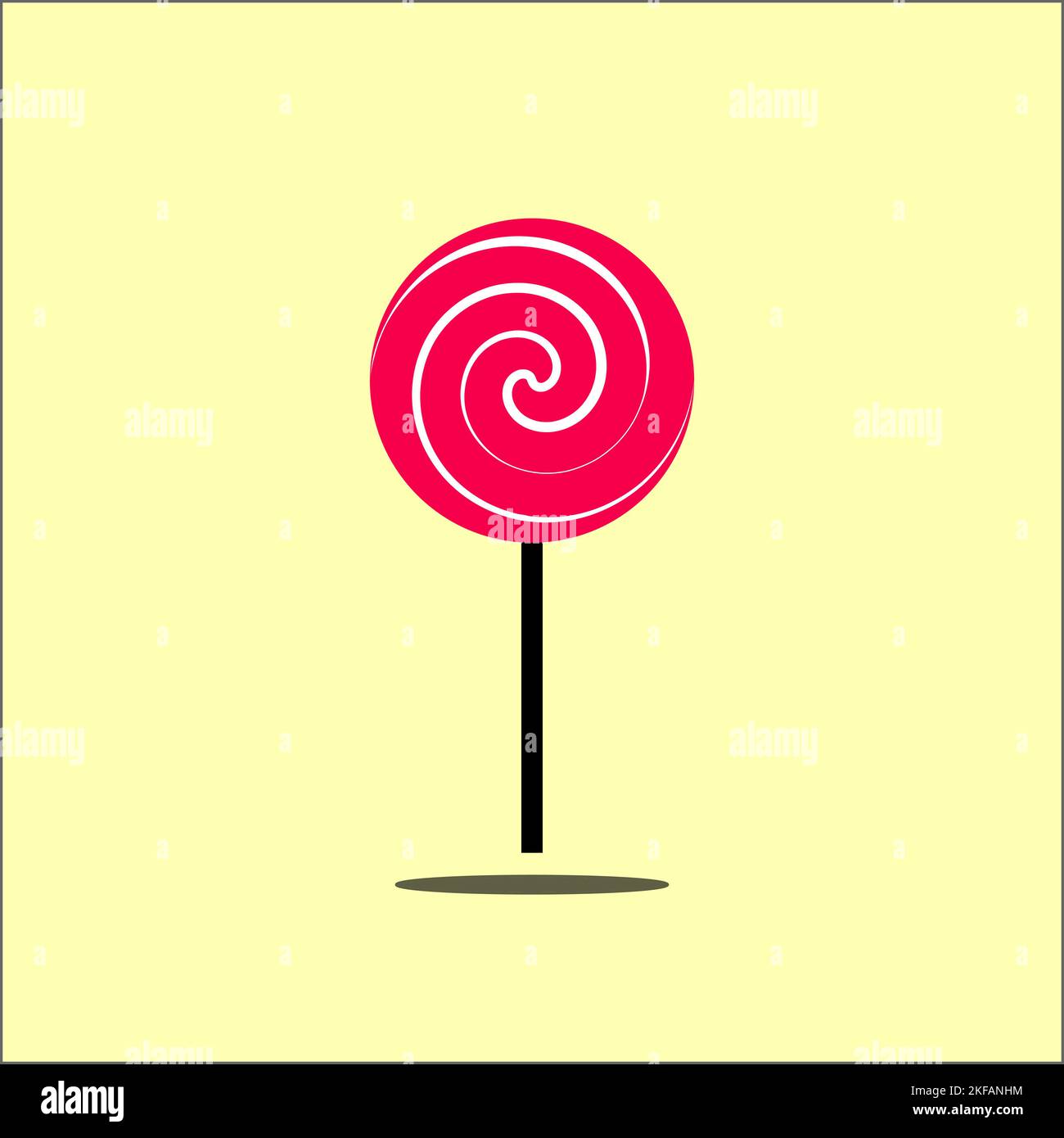 Christmas lollipop with red spirals, rainbow twisted sucker candy on ...