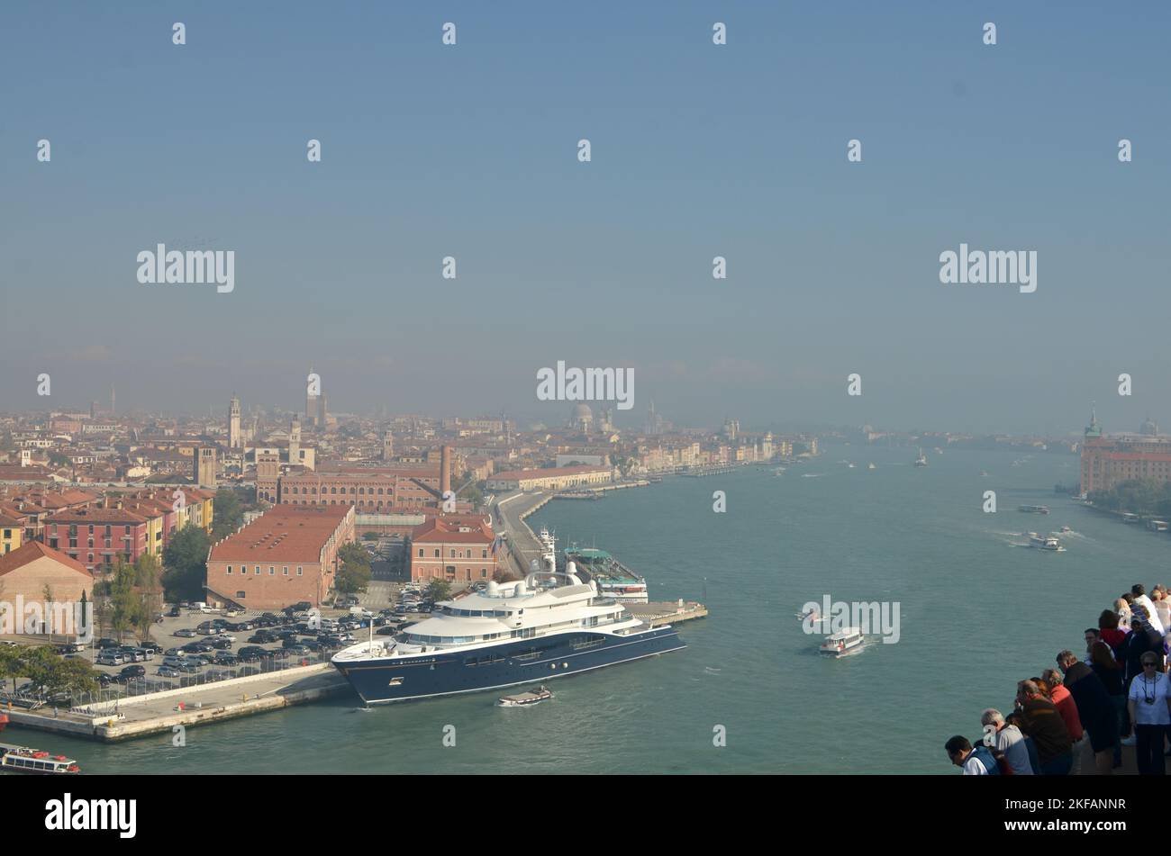 Venice Italy from Above Panorama from Cruise ship View Stock Photo - Alamy