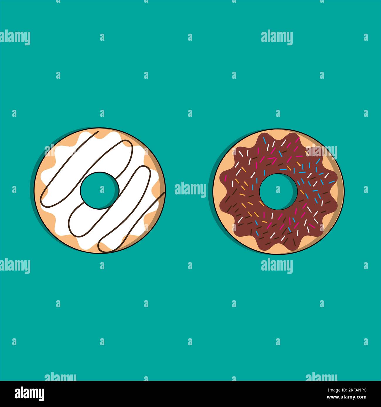 Glazed doughnut top view Stock Vector Images - Alamy