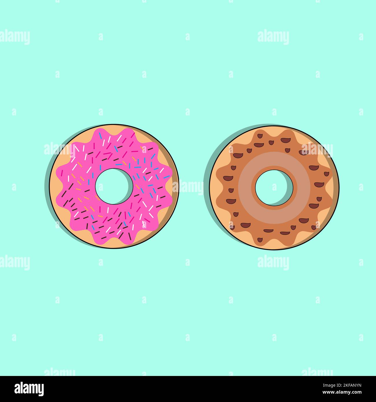 Donut vector set. Donut collection. Sweet sugar icing donuts. break ...