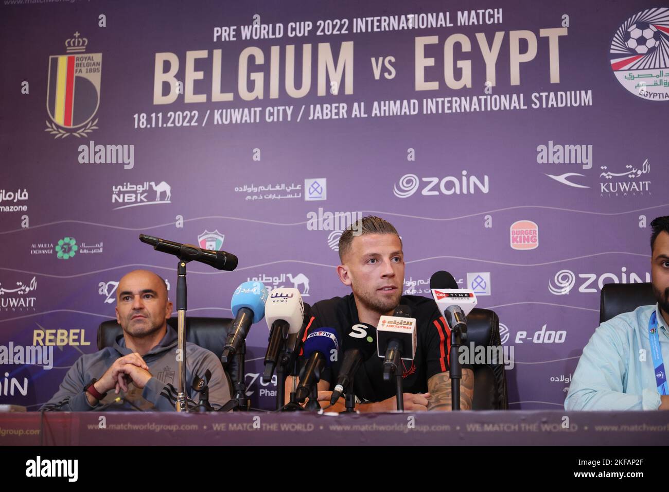 Belgium's Toby Alderweireld is seen at a press conference of the ...