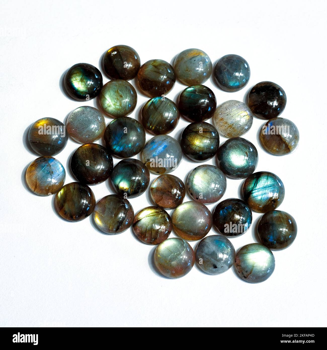 Labradorite gemstones cabochon cut, peacock blue and autumn gold ...