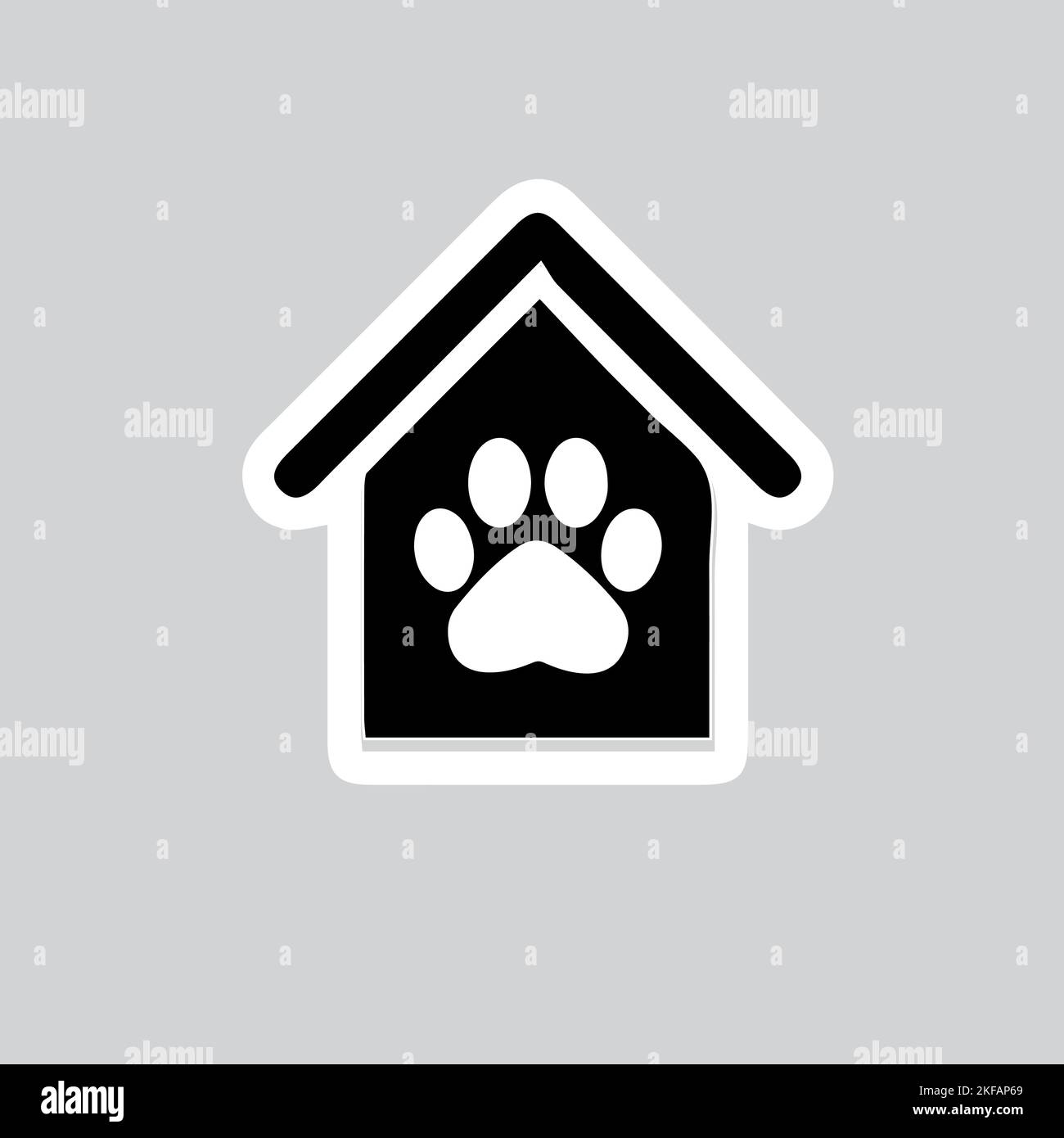 Set of animal paw print. Dog or cat footprint vector icon illustration ...
