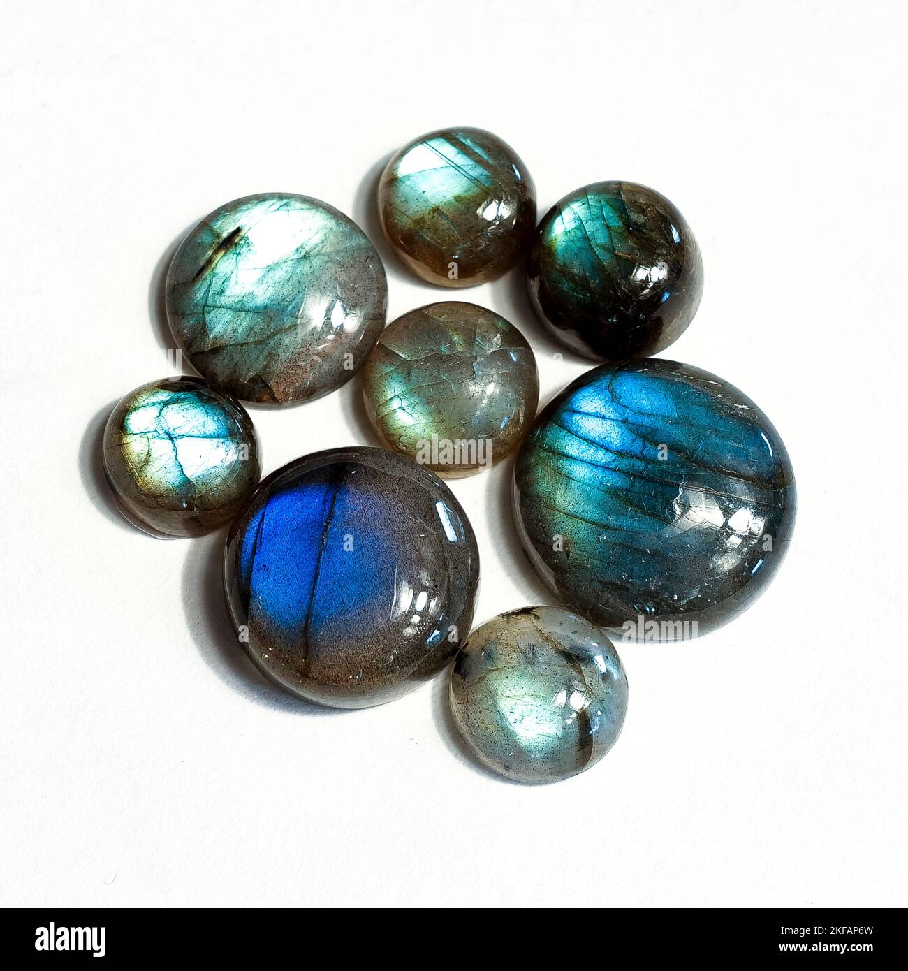 Labradorite gemstones cabochon cut, peacock blue and autumn gold ...