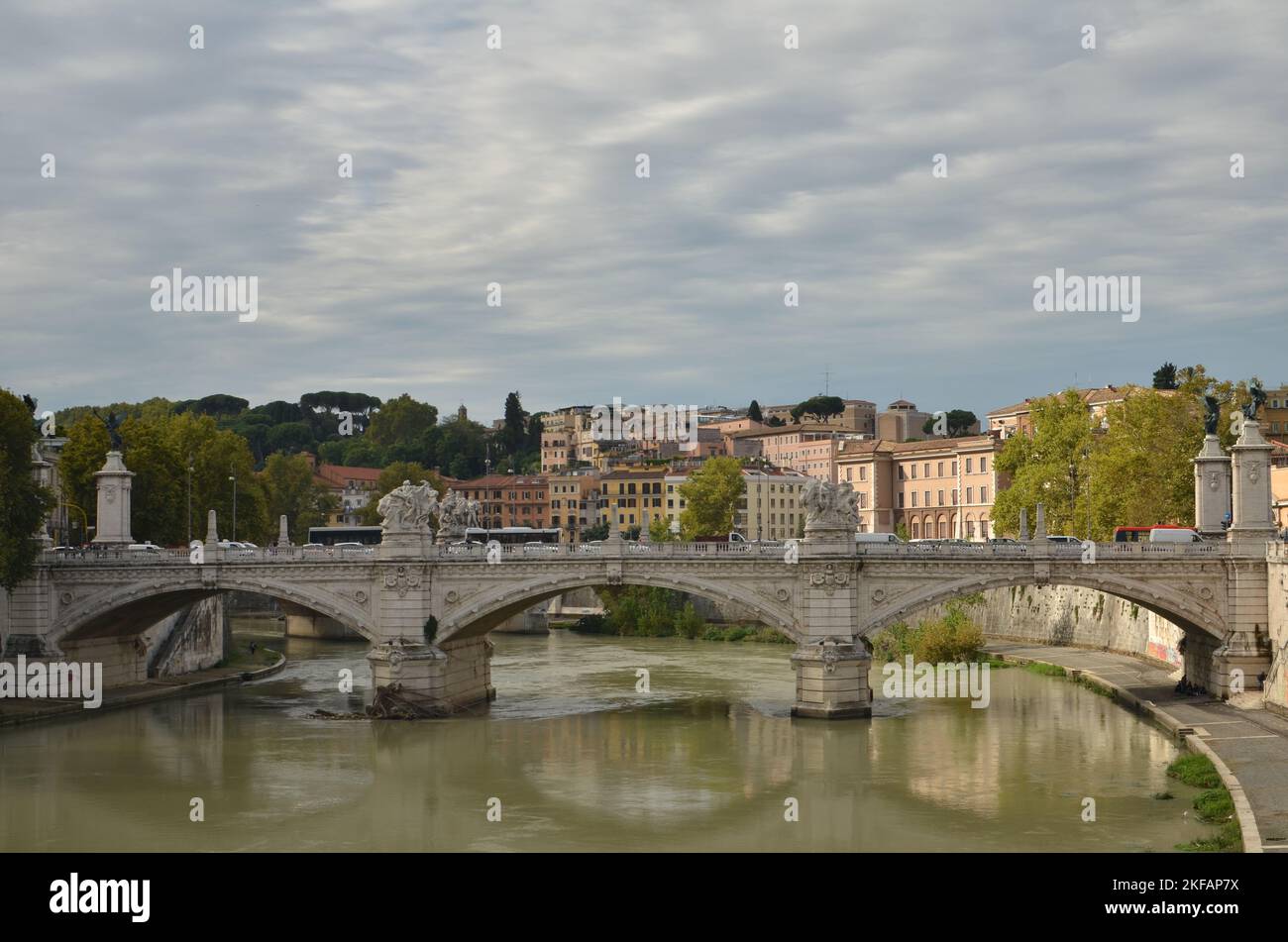 Tiber River Bridge rome Italy Panorama vatican Stock Photo - Alamy