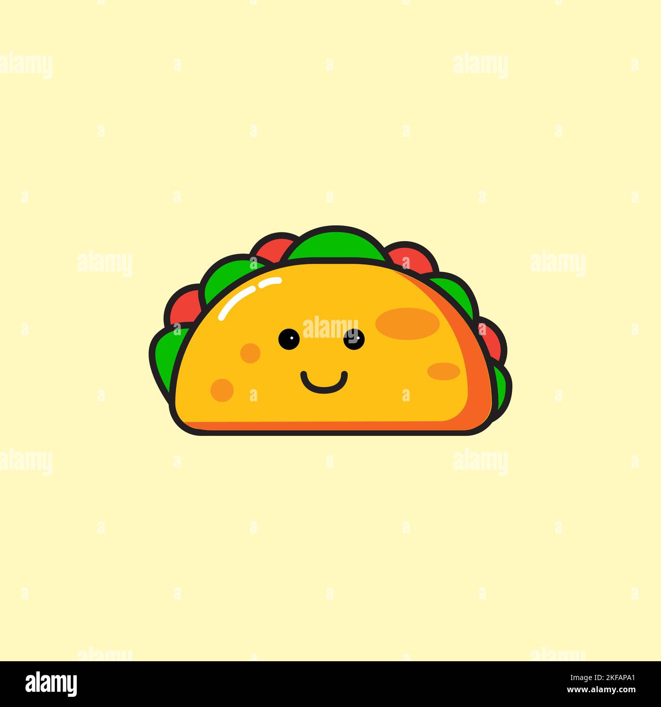 Traditional mexican snack food taco drawing. Delicious tacos isolated ...