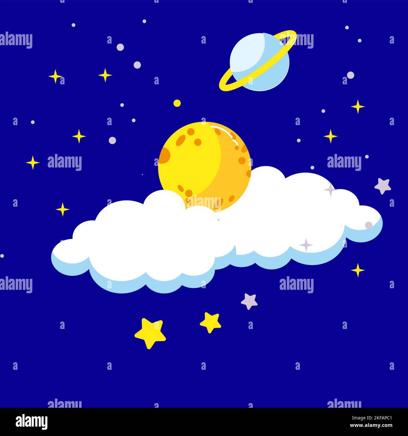 Planet moon yellow in Stock Vector Images - Alamy
