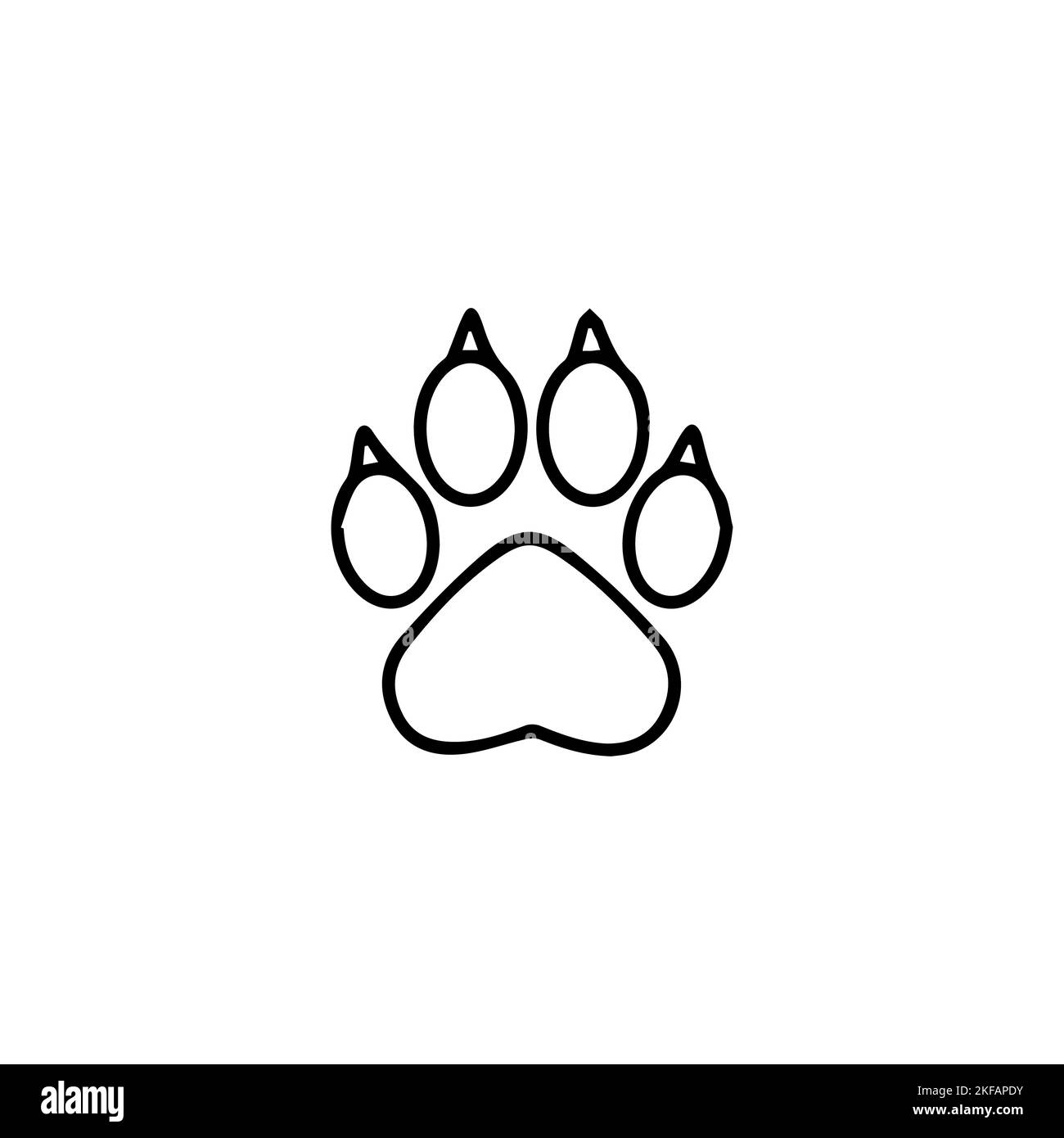 Set of animal paw print. Dog or cat footprint vector icon illustration ...