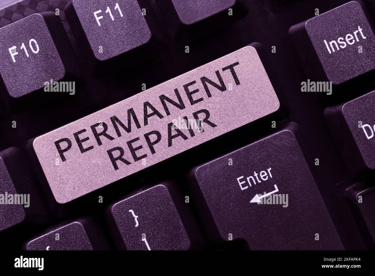 Sign displaying Permanent Repair. Business approach A repair of an ...