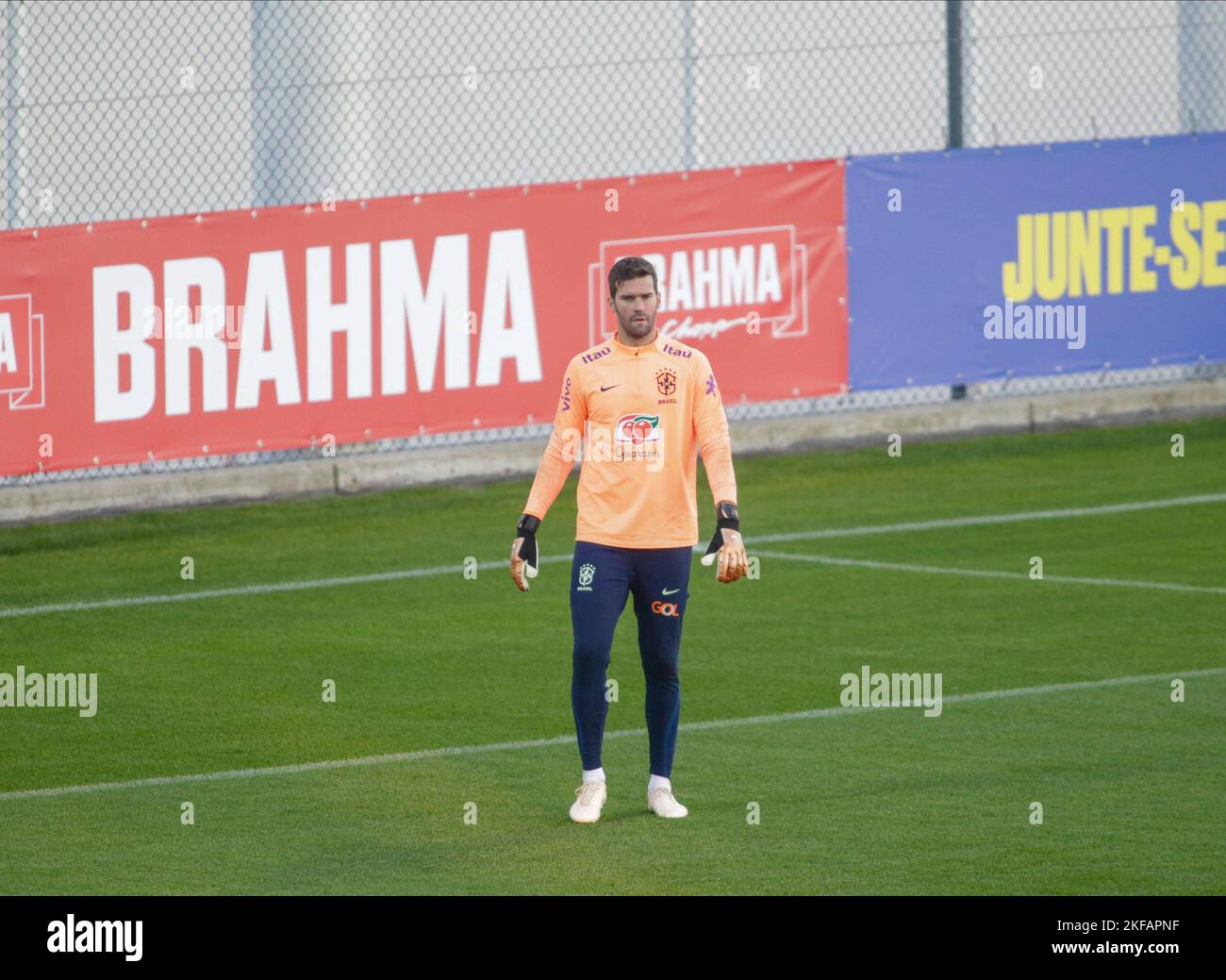 Allison of Brazil during Brazil National football team traning, before ...