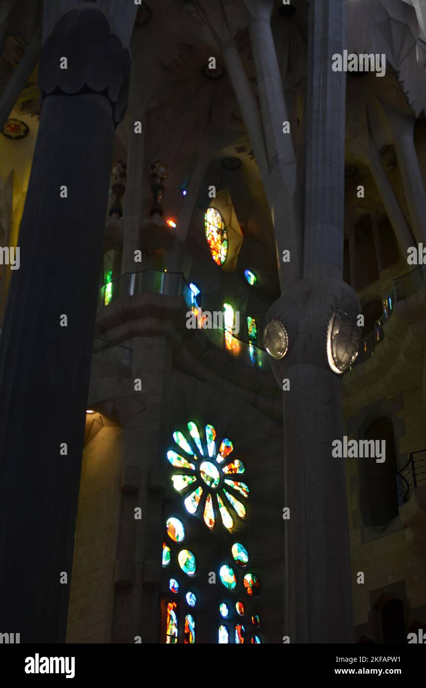 colorfull Window Sagrada Familia Antoni Gaudi cathedral architecture ...