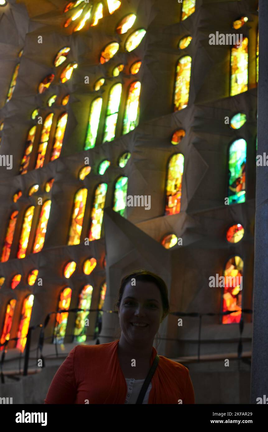 colorfull Window Sagrada Familia Antoni Gaudi cathedral architecture ...