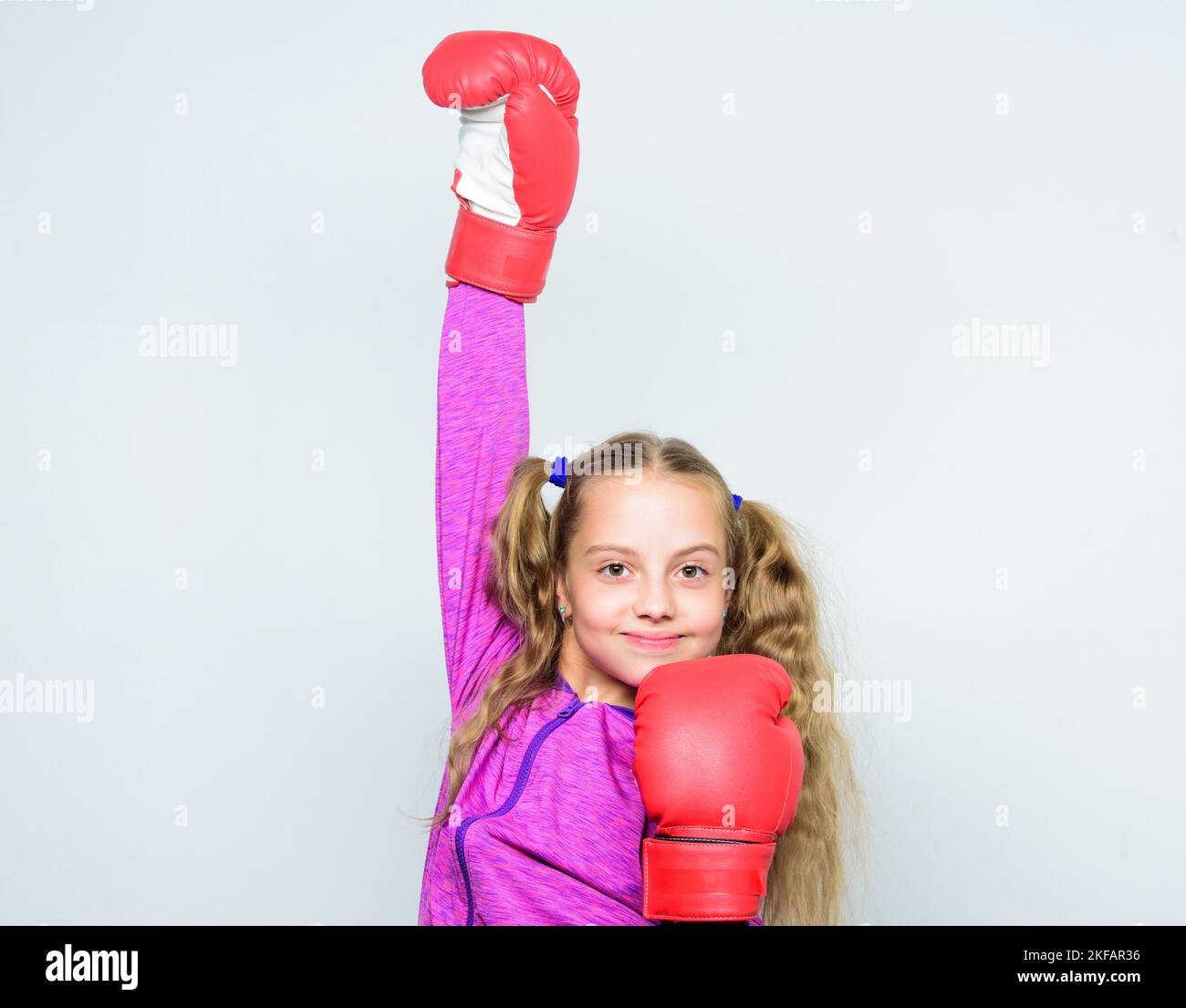 Upbringing for leader. Strong child boxing. Sport and health concept ...