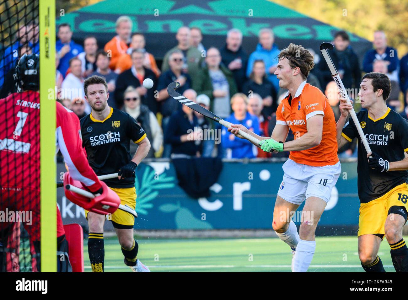 BLOEMENDAAL, 13-11-2022, HC Bloemendaal, Tulp Hoofdklasse Hockey Heren ...
