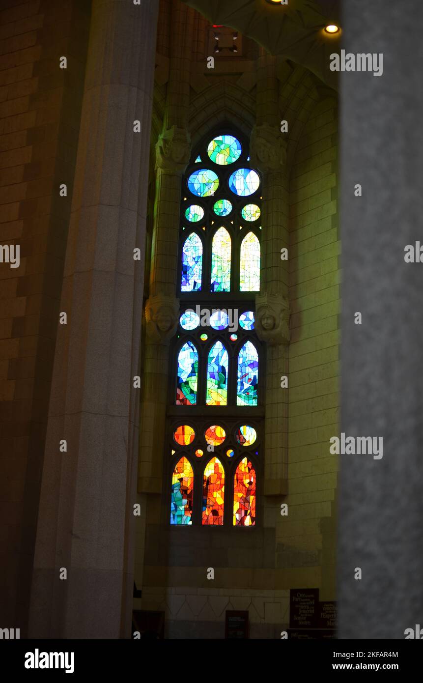 colorfull Window Sagrada Familia Antoni Gaudi cathedral architecture ...