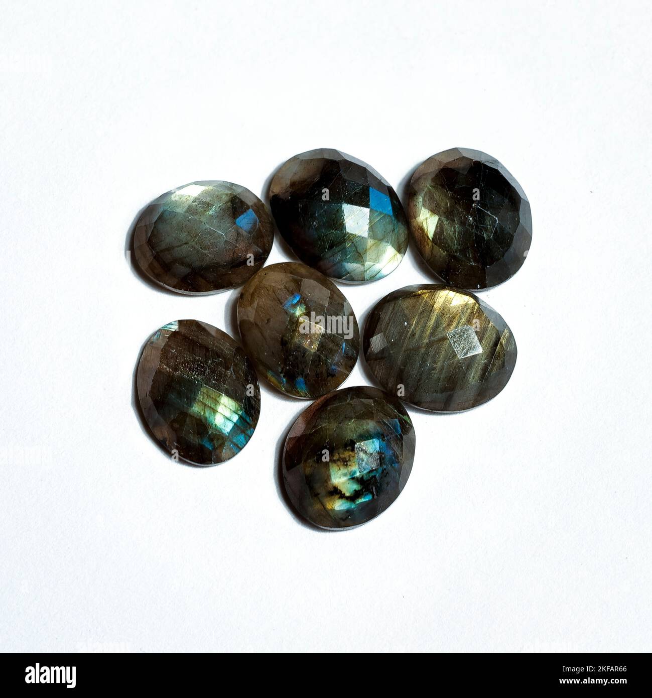 Labradorite gemstones cabochon cut, peacock blue and autumn gold ...