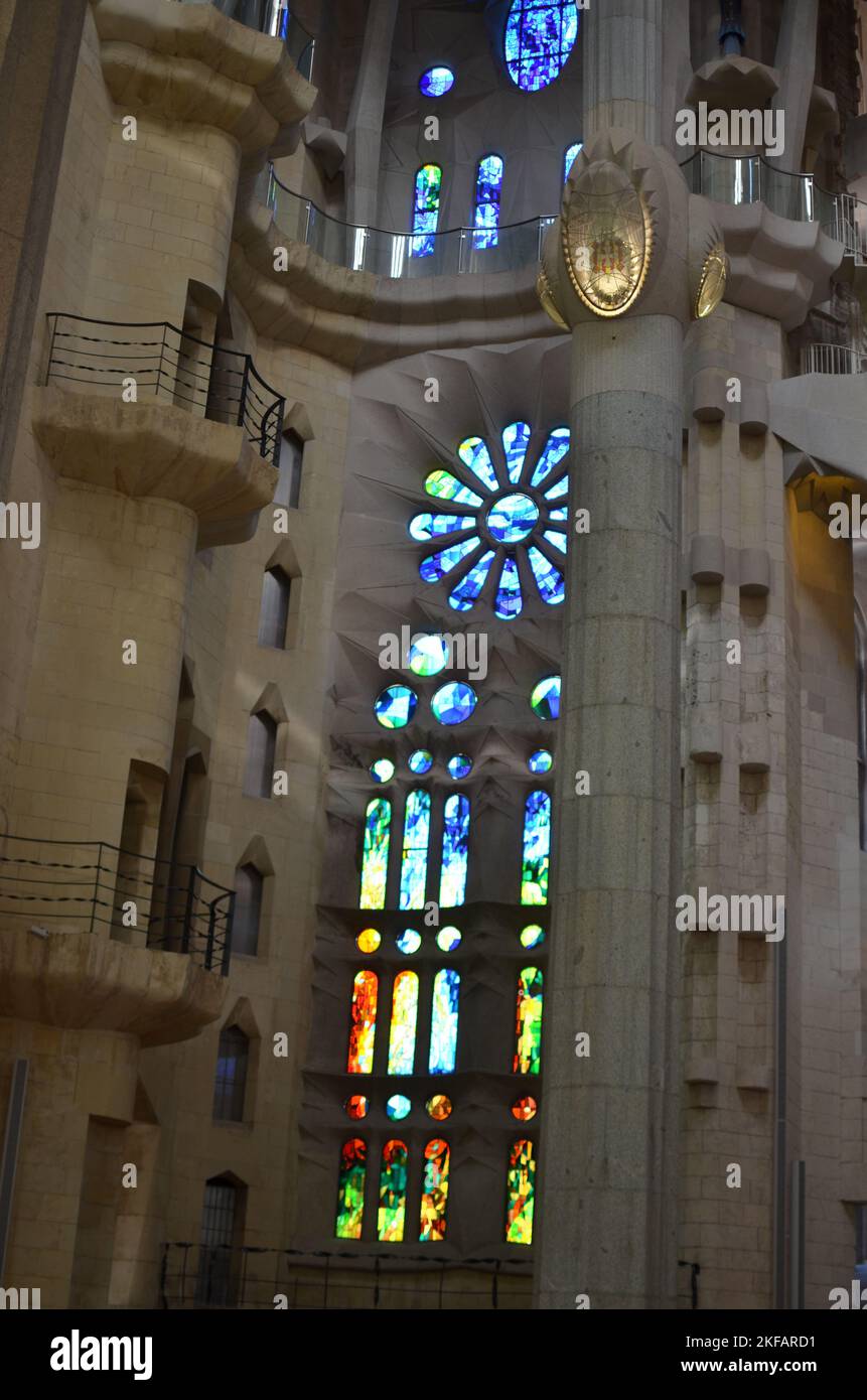 colorfull Window Sagrada Familia Antoni Gaudi cathedral architecture ...