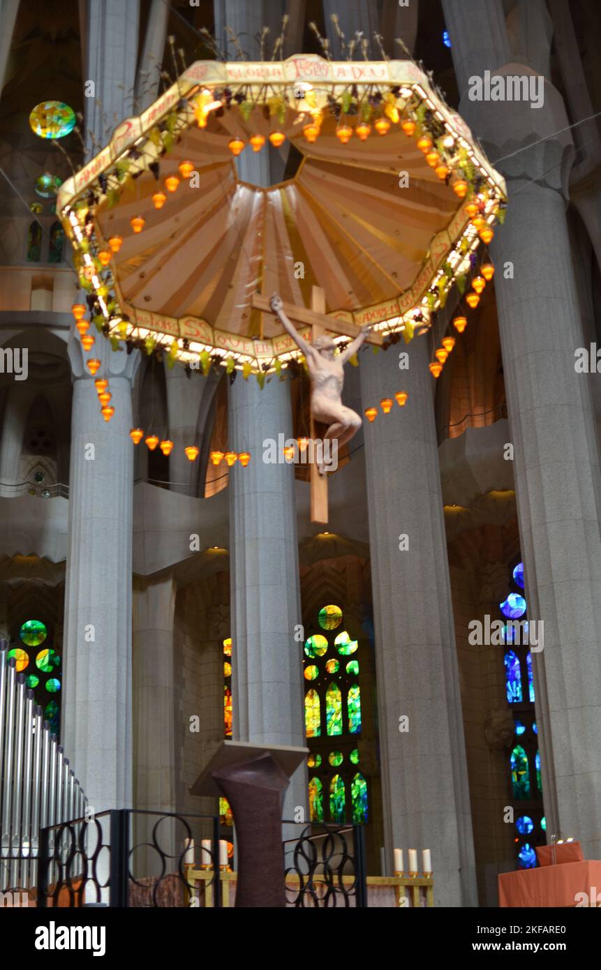 Sagrada Familia Antoni Gaudi cathedral detail architecture Stock Photo - Alamy