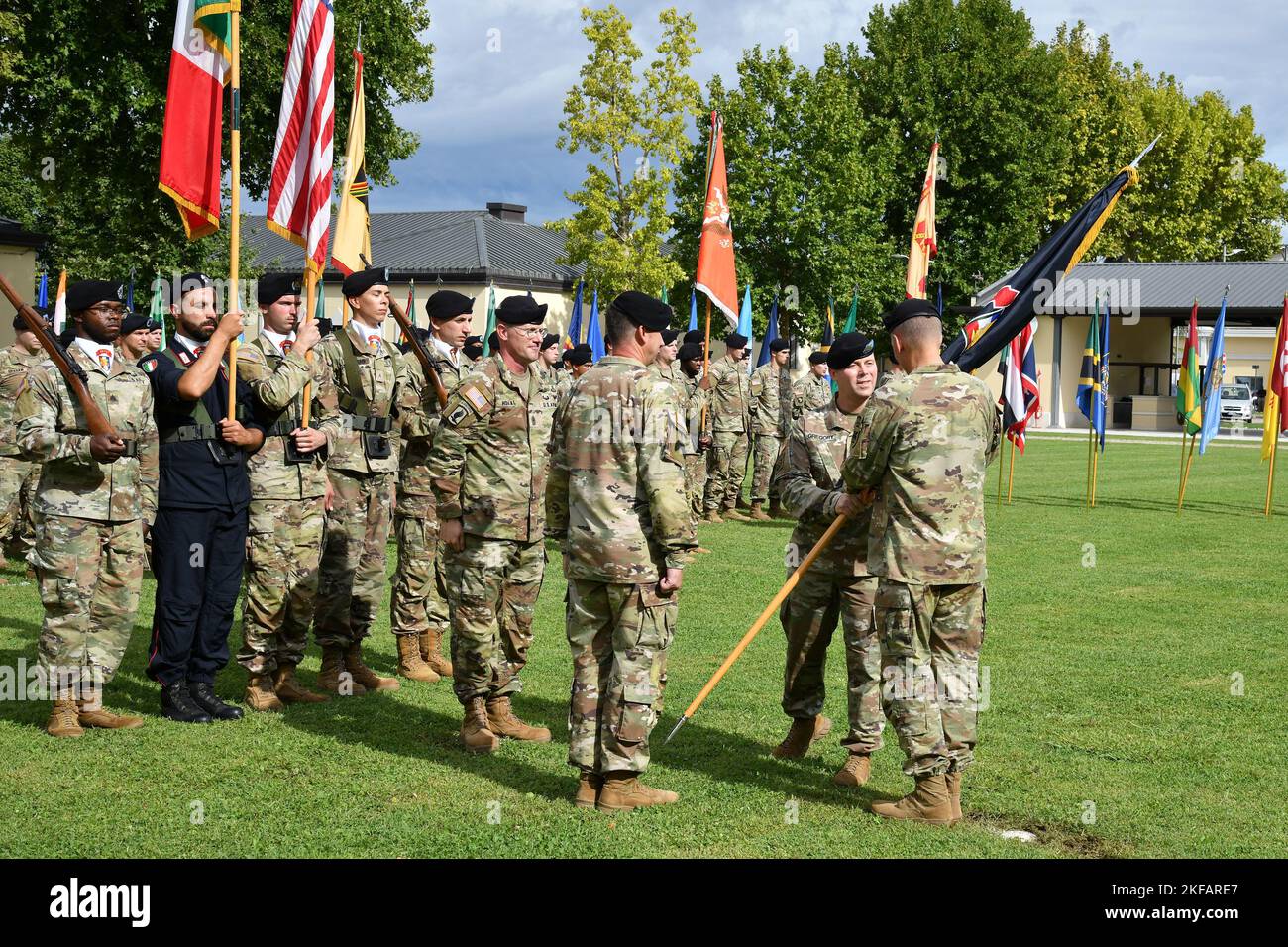 Command Sergeant Major Charles W. Gregory, Jr., the outgoing Command Sgt. Major, passes the U.S ...
