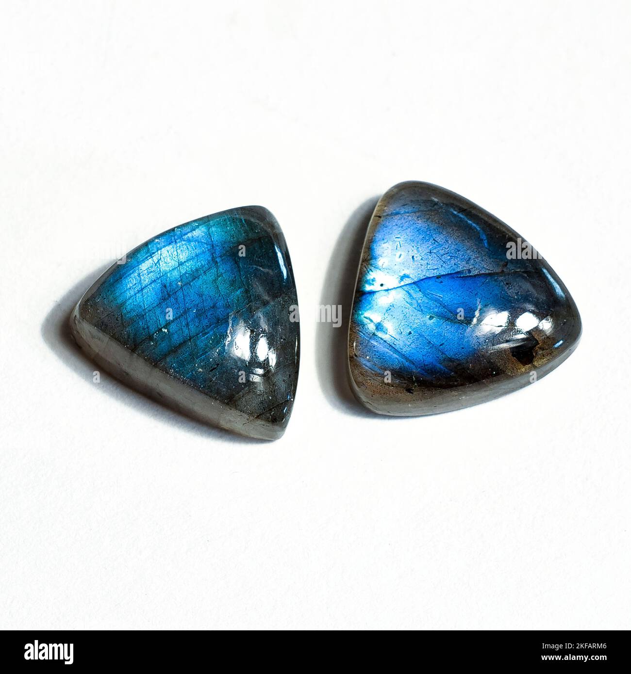 Labradorite gemstones cabochon cut, peacock blue and autumn gold ...