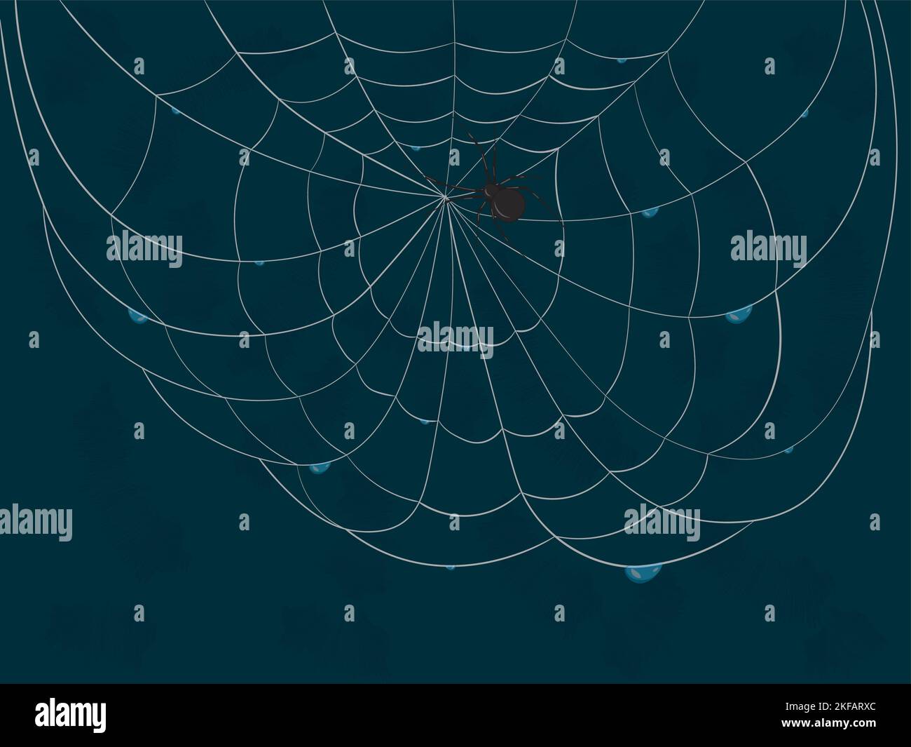 Rain drops on cobweb Stock Vector Images - Alamy