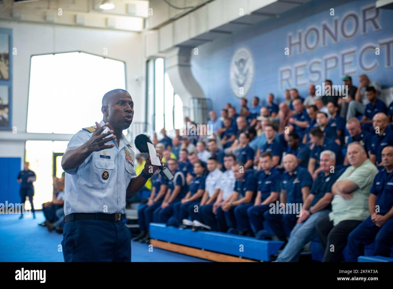 U.S. Coast Guard Training Center Cape May held an all-hands briefing on ...