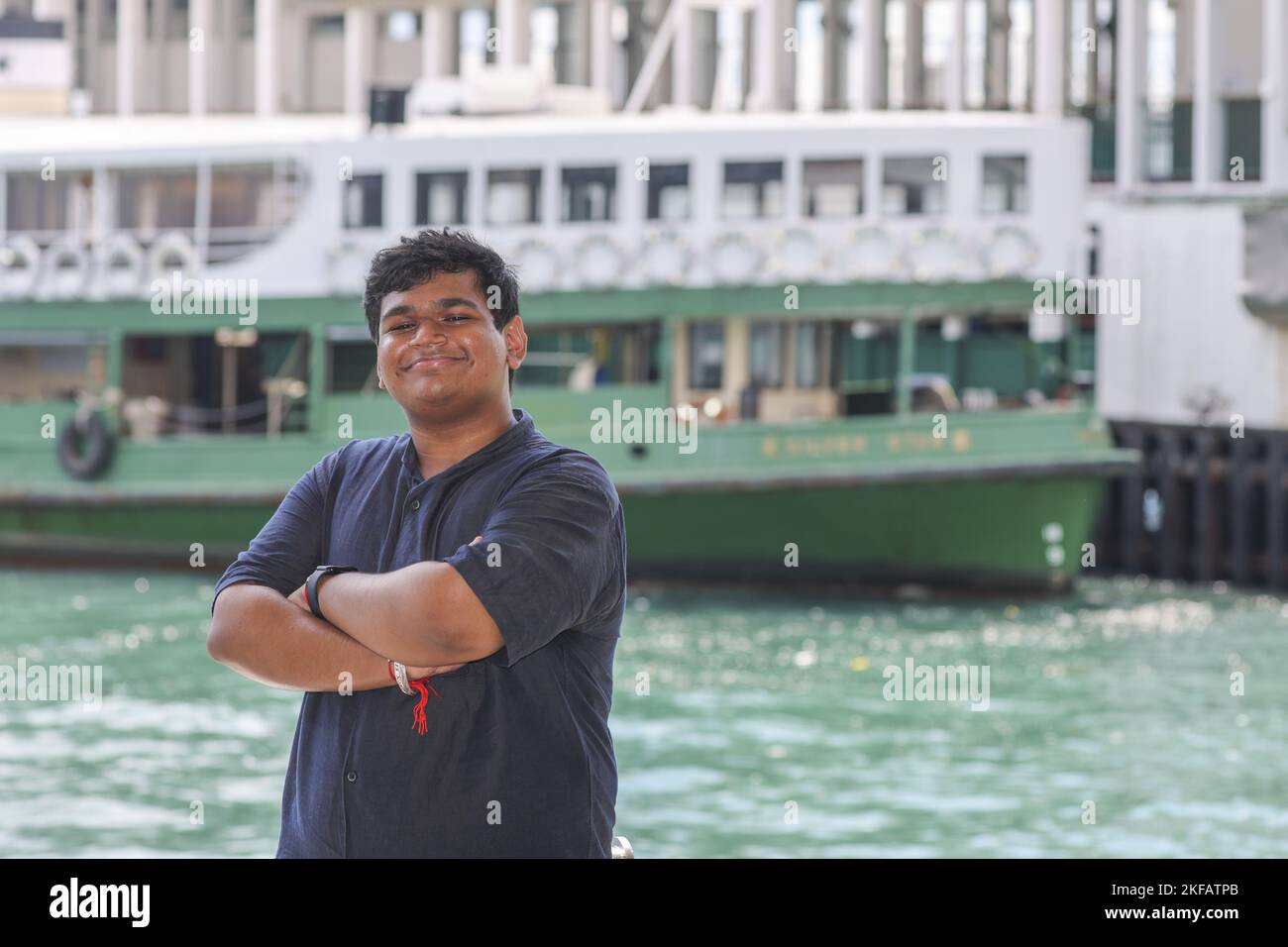 Student Karndeep Singh, poses for a picture in Tsim Sha Tsui. Kamdeep ...