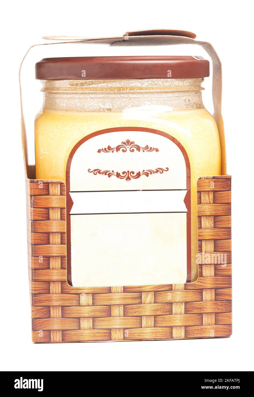 Ghee in a closed jar, isolated on white background Stock Photo - Alamy