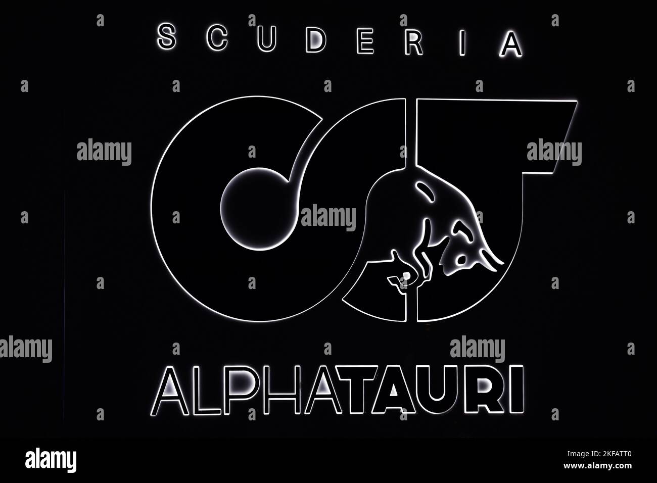 Scuderia AlphaTauri logo during the Formula 1 Etihad Airways Abu Dhabi ...