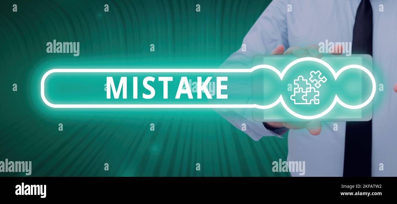 Text showing inspiration Mistake. Concept meaning misconception about ...