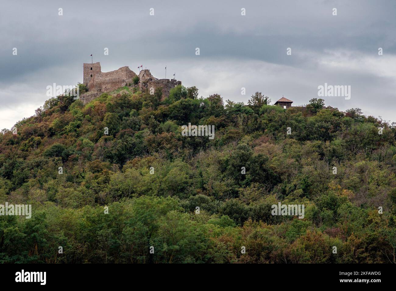 Castle Szigliget, Lake Balaton, Hungary The ruins of the medieval ...