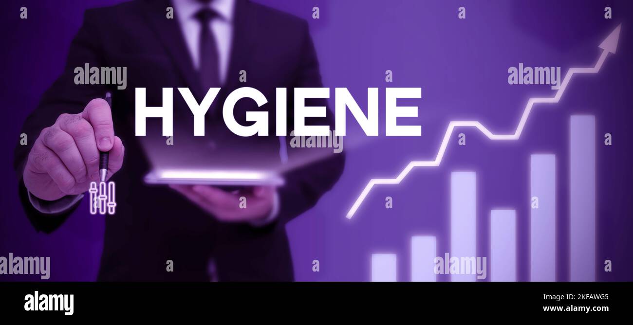 Sign displaying Hygiene. Conceptual photo study of science of the ...