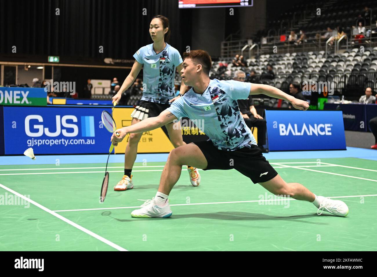 Tan Wei Han (L) and Hee Yong Kai Terry (R) of Singapore seen during the ...