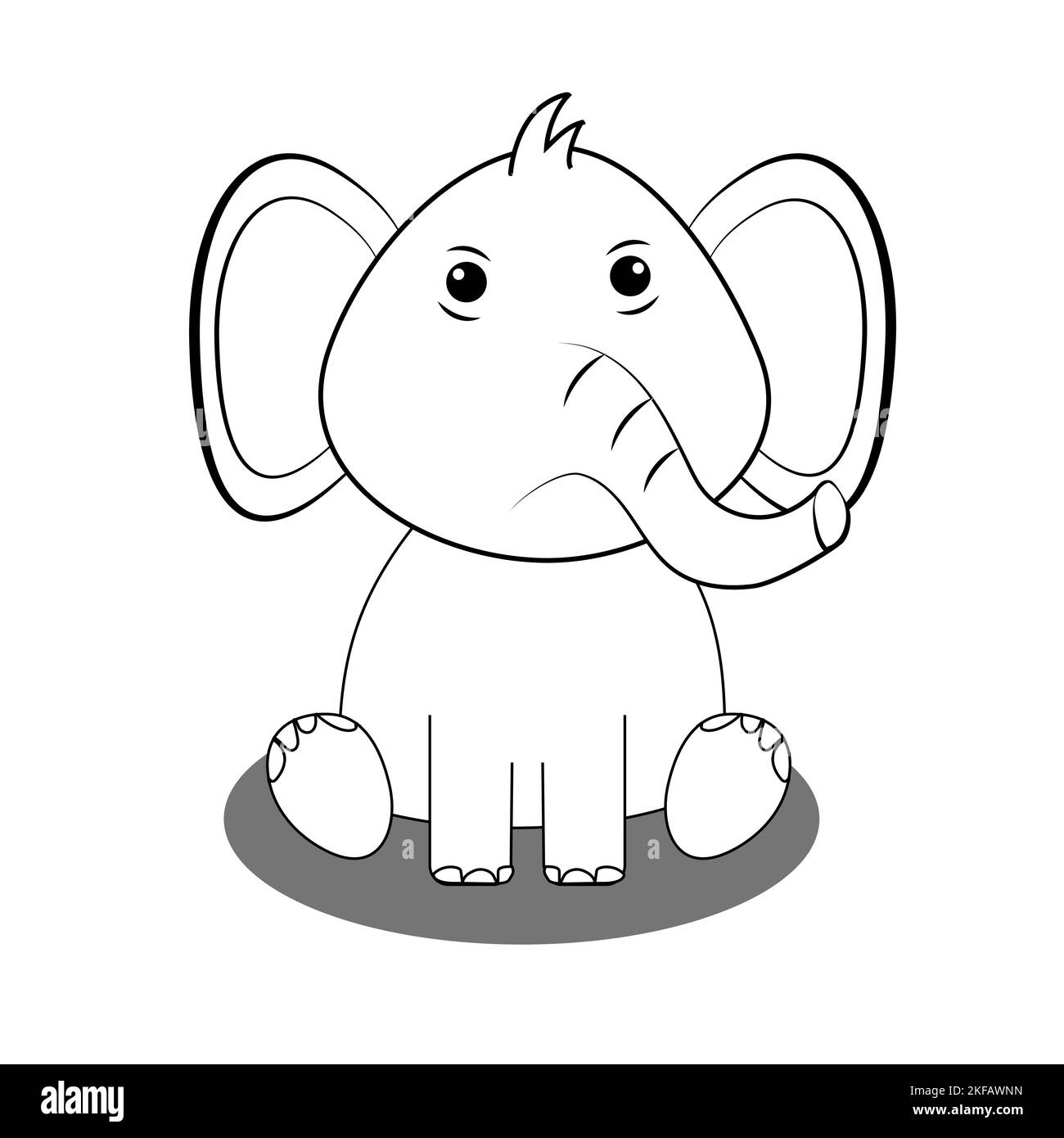 Cute Elephant Sitting Vector Icon Illustration. Elephant Mascot Cartoon ...