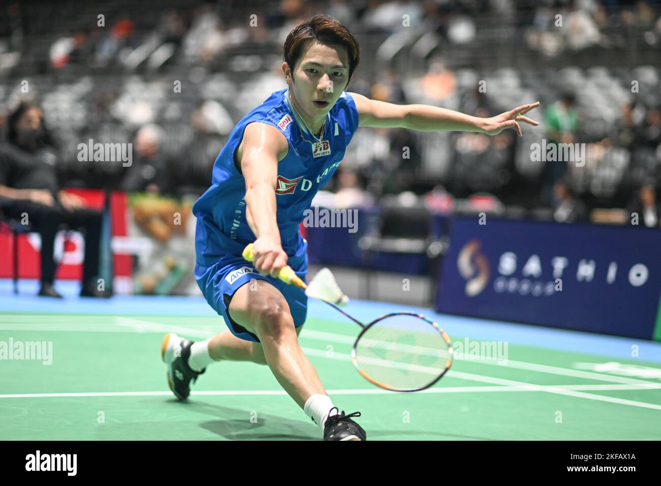 Koki Watanabe of Japan seen during the 2022 SATHIO GROUP Australian Badminton Open men's single ...