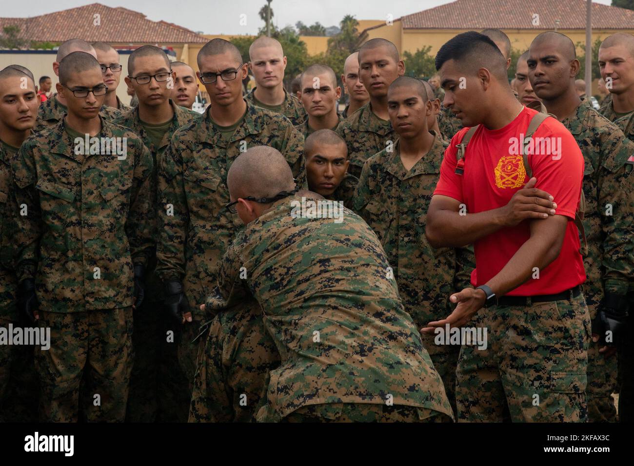 U.S. Marine Corps Sgt. Julio Mayorgo, a drill instructor with Bravo ...