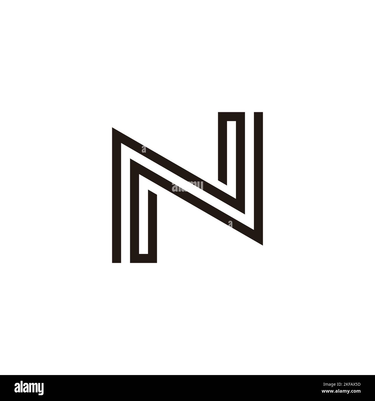Letter N line, doubles geometric symbol simple logo vector Stock Vector Image & Art - Alamy