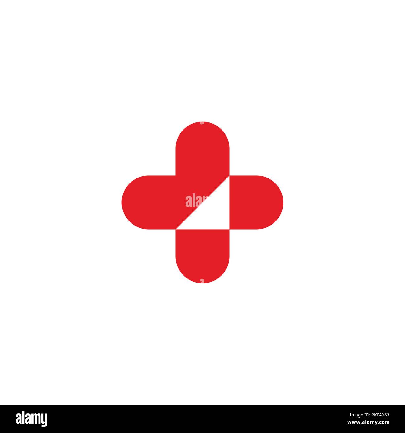 Heart and plus geometric symbol simple logo vector Stock Vector Image ...