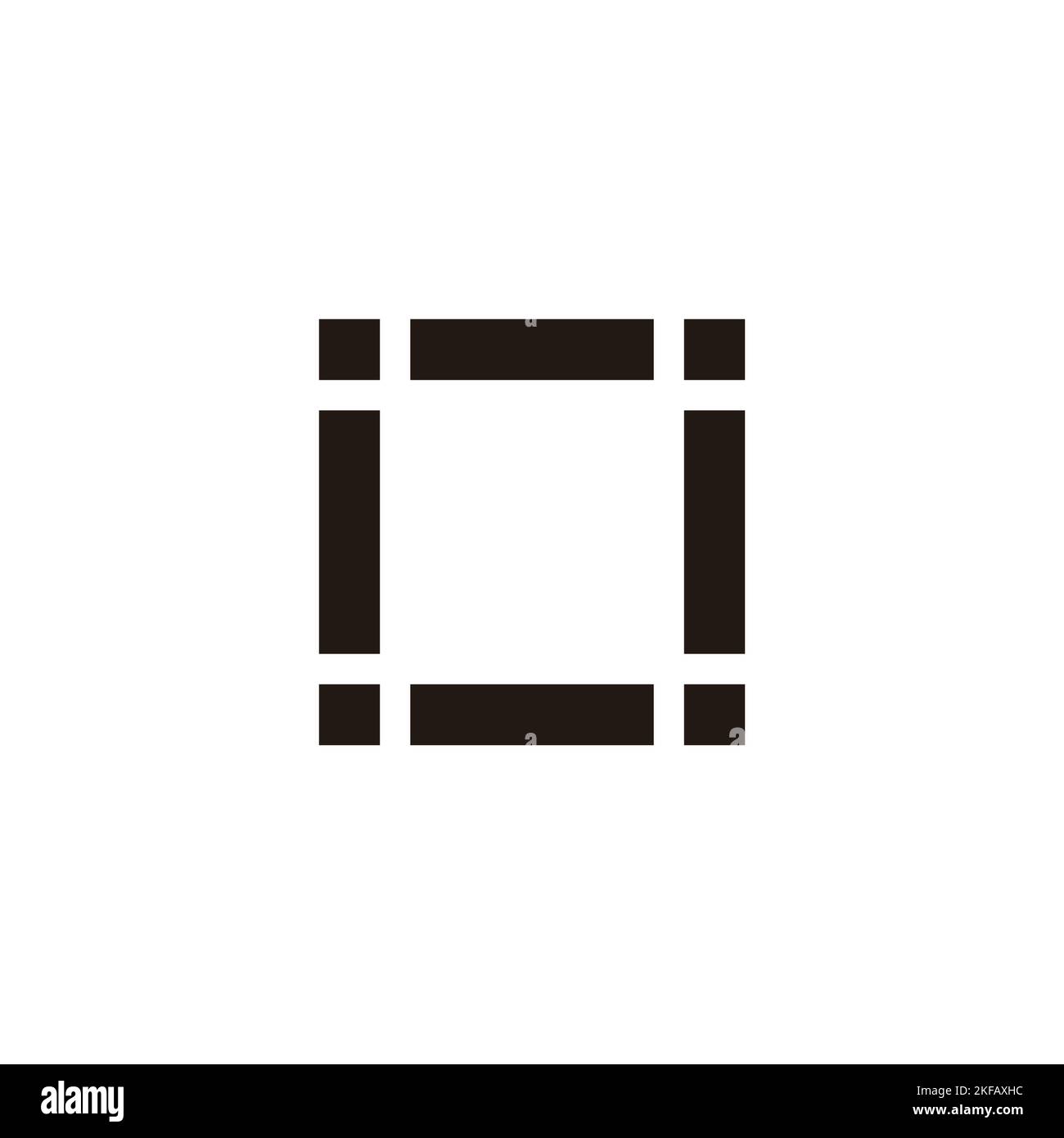 Frame, figure outline, square geometric symbol simple logo vector Stock ...