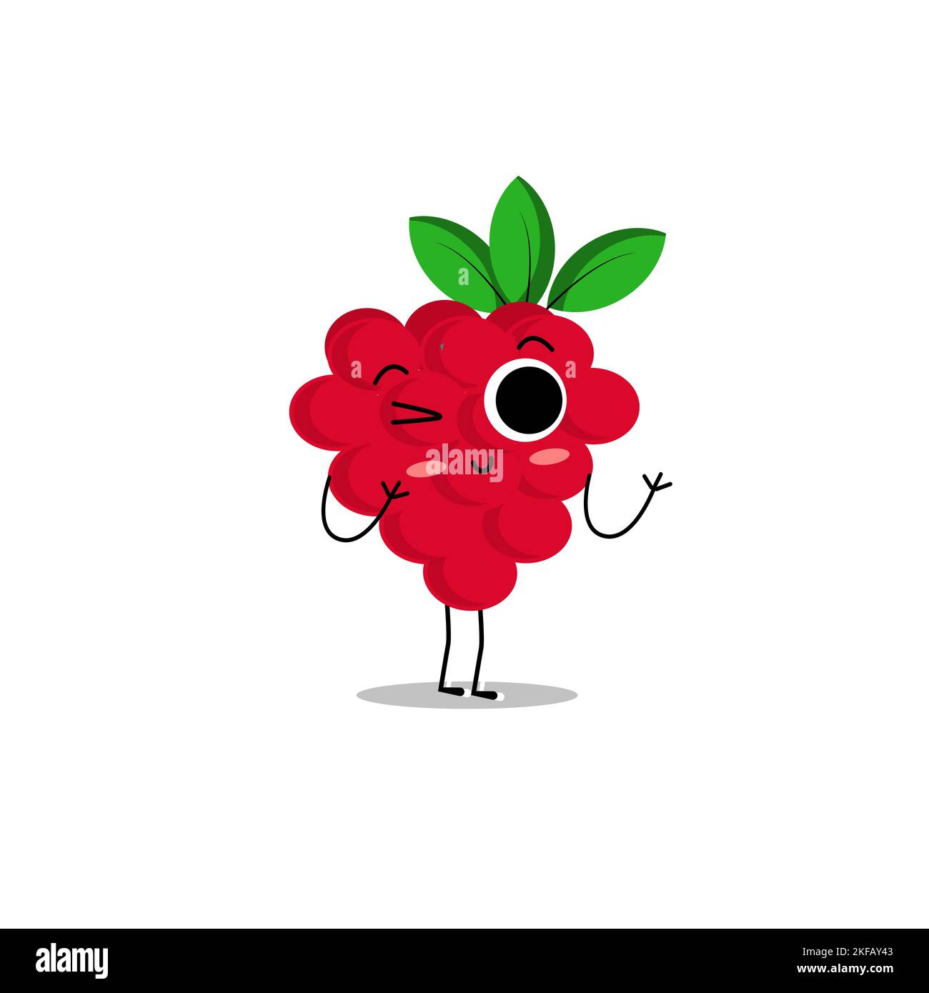 illustration vector graphic of raspberry kawaii. Cute Raspberry bundle ...