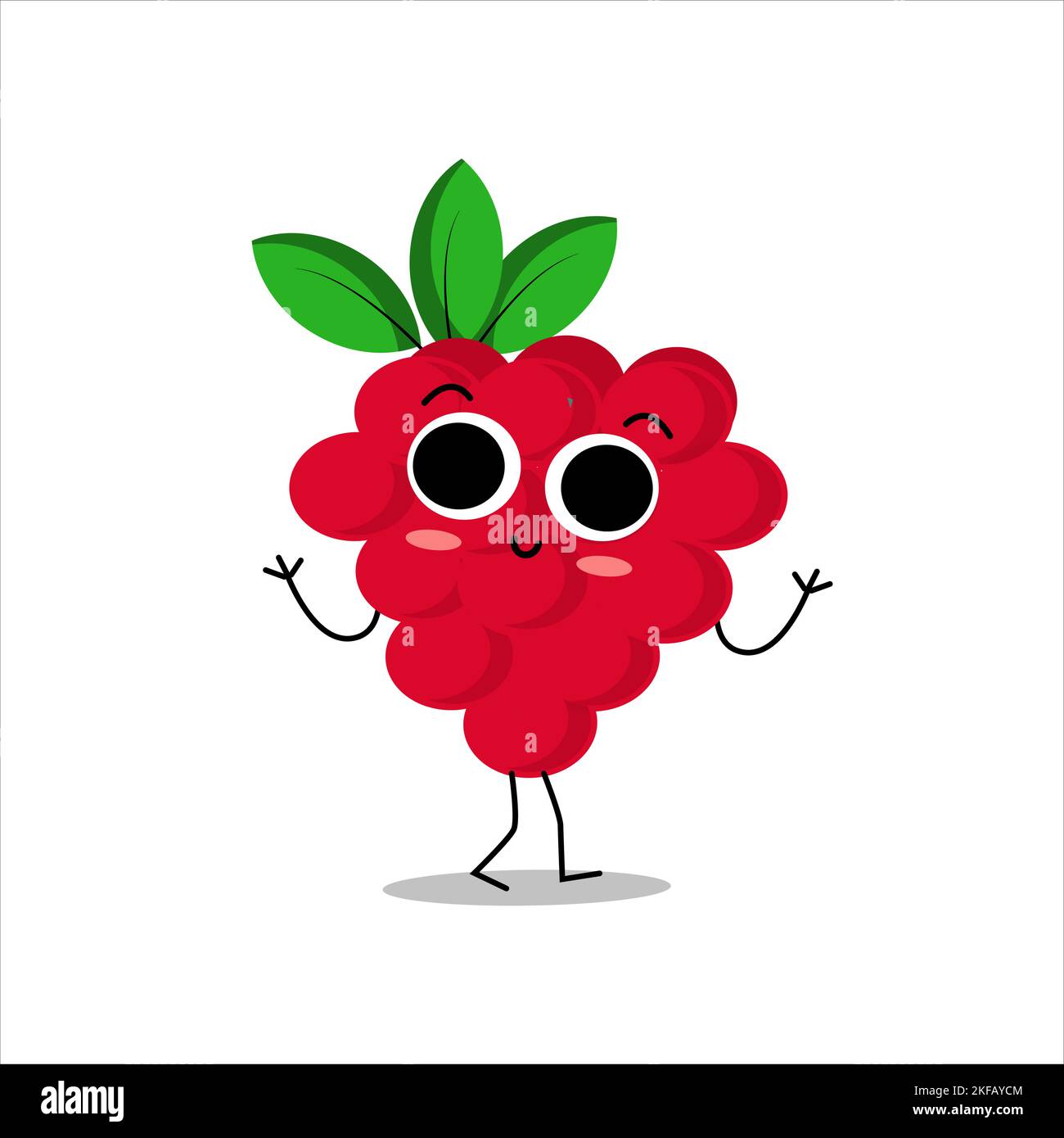 illustration vector graphic of raspberry kawaii. Cute Raspberry bundle ...