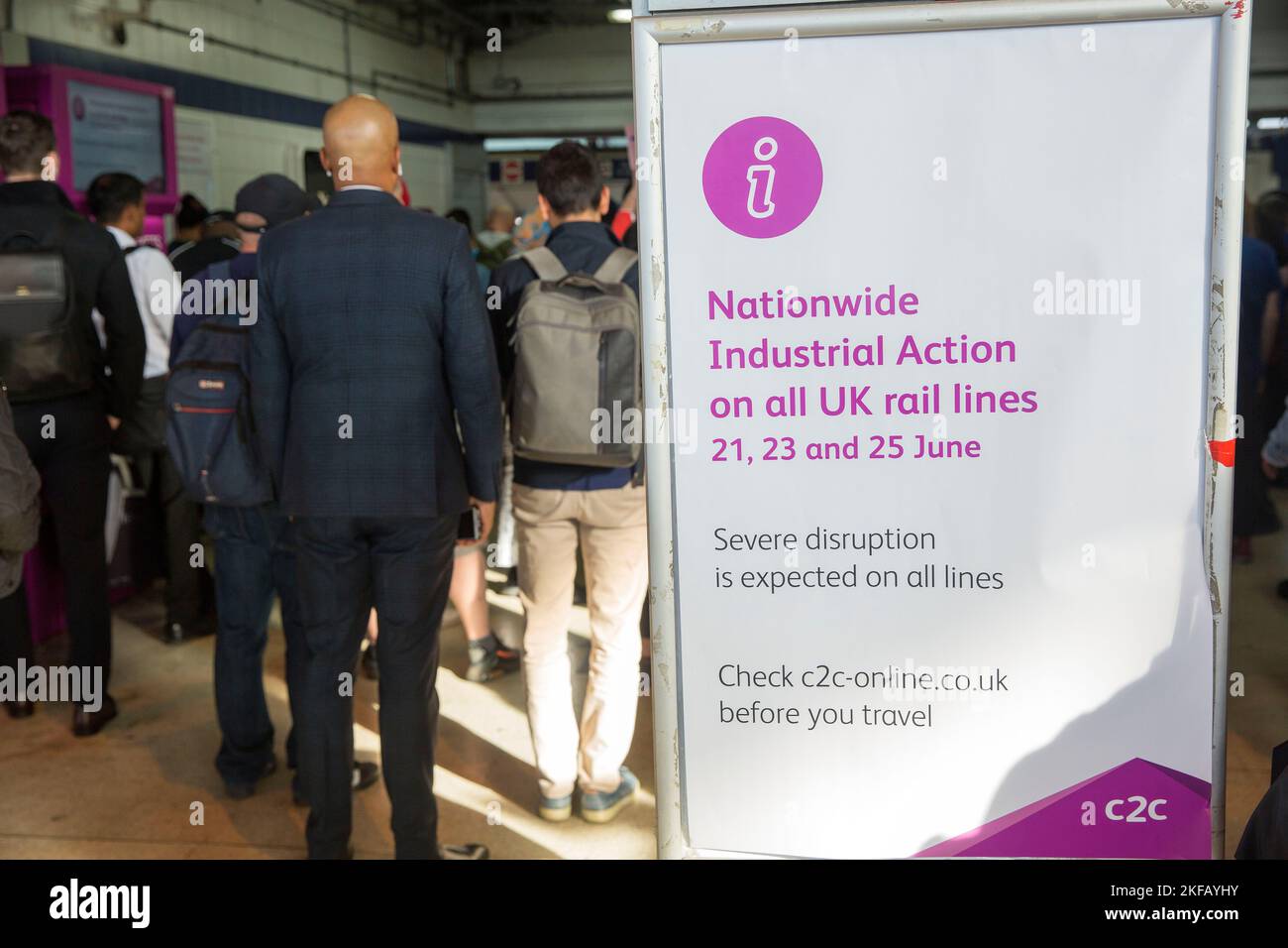 Passengers wait at Barking Station in East London in the morning as the ...