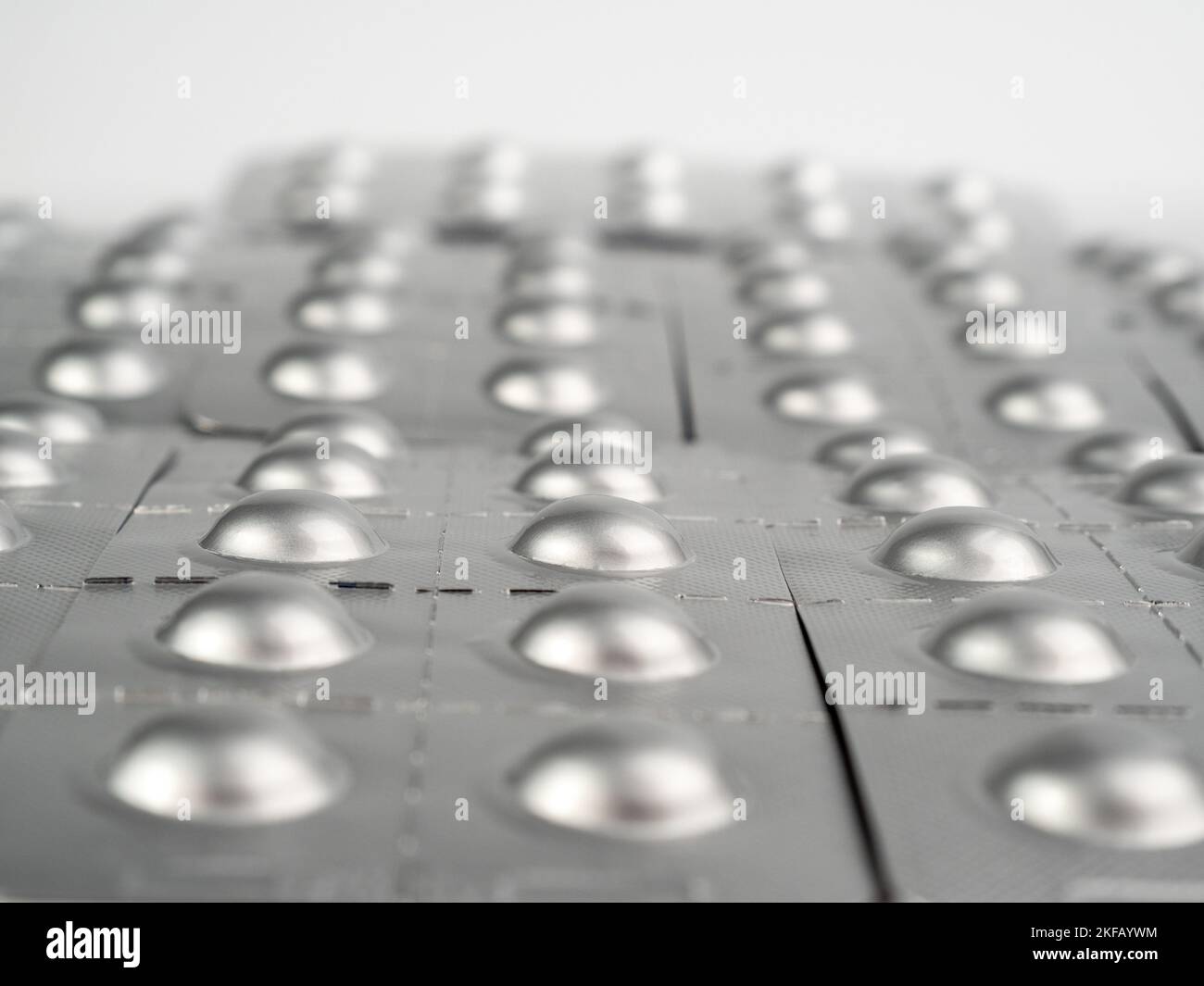 Medical silver blasters. Background from medical blasters. Tablets in a ...