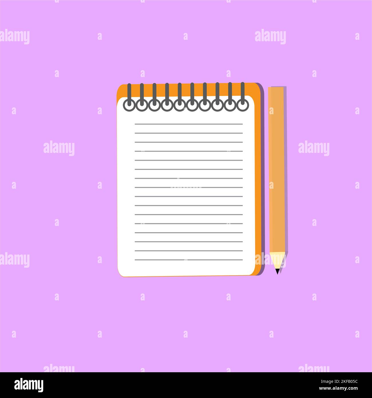 Lesson pencil notebook icon. Flat illustration of lesson pencil ...
