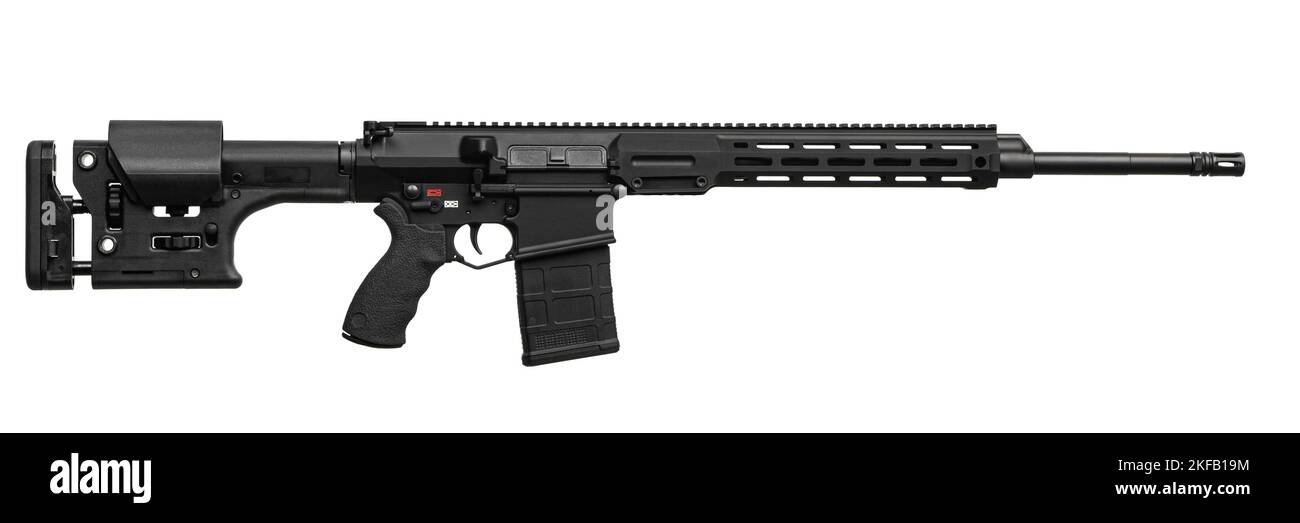 Modern automatic rifle isolated on white background. Weapons for police ...