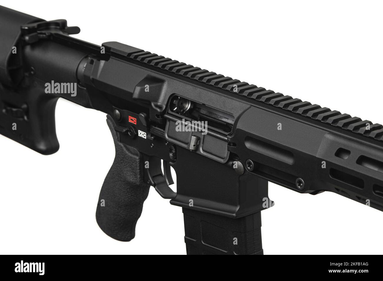 Modern automatic rifle isolated on white background. Weapons for police ...