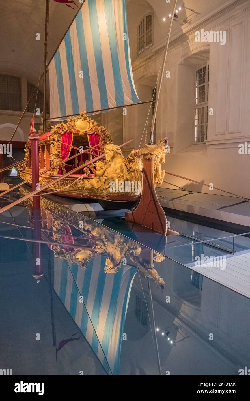 venaria, Italy - 05-06-2022: The beautiful historic bucintoro preserved ...