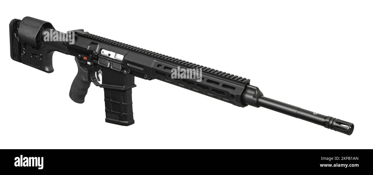 Modern automatic rifle isolated on white background. Weapons for police ...