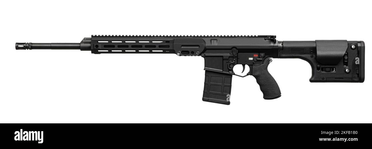 Modern automatic rifle isolated on white background. Weapons for police ...